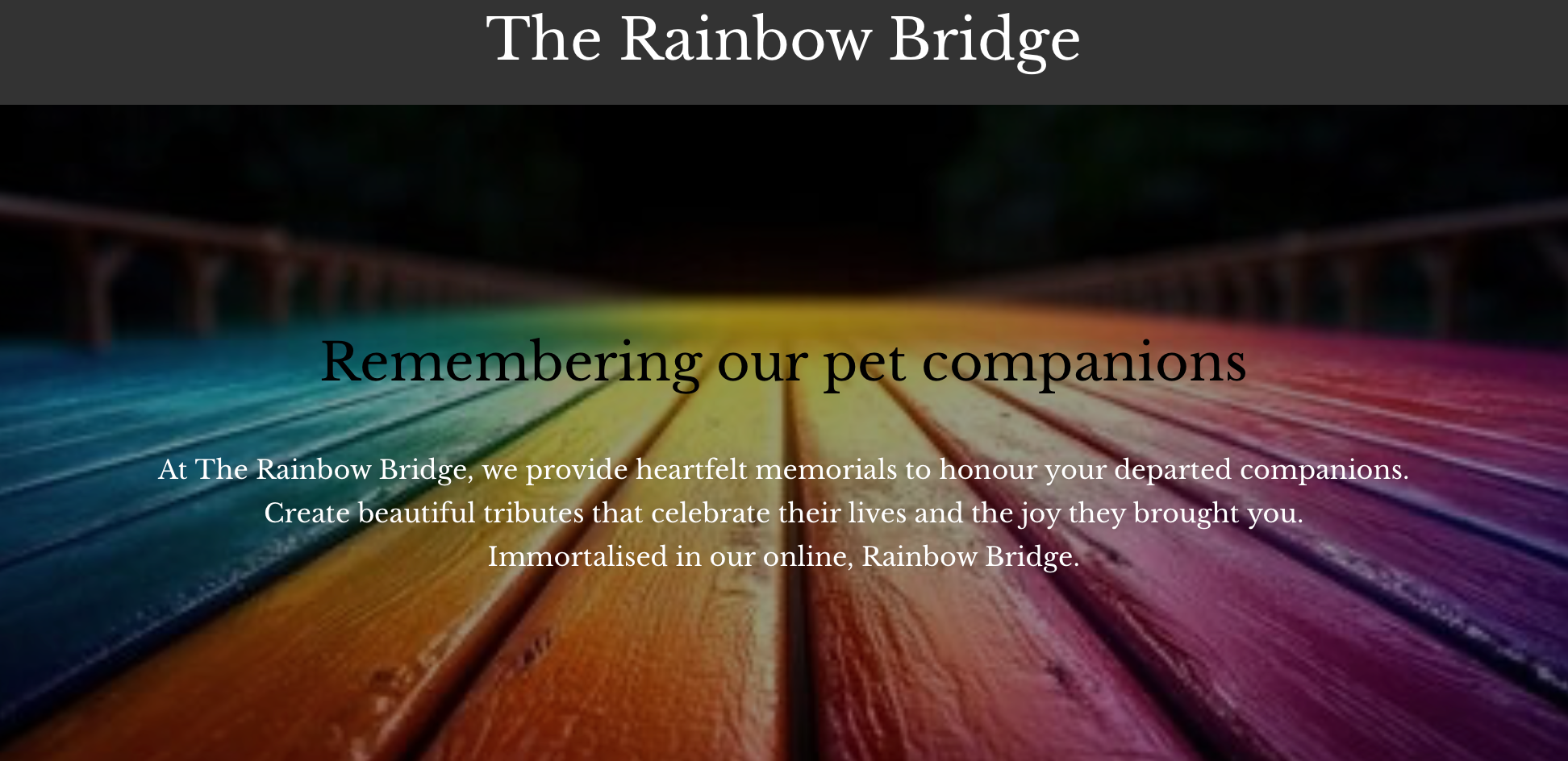 The Rainbow Bridge – Online Memorials for Pet Rats | Grief Support ...